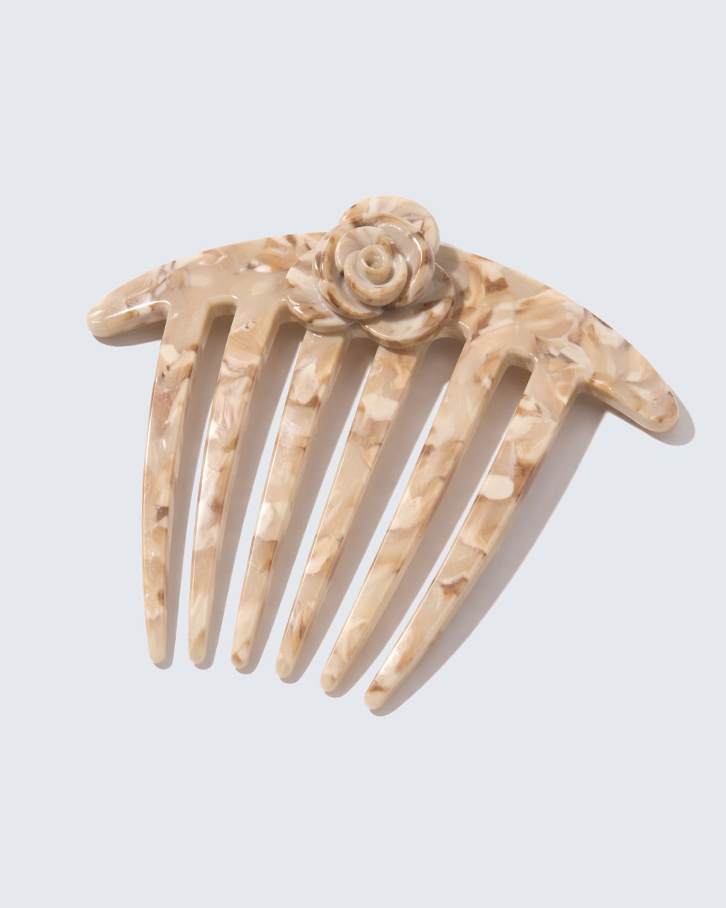French Twist Hair Comb Clip | Beige Shell | Französischer Haarkamm