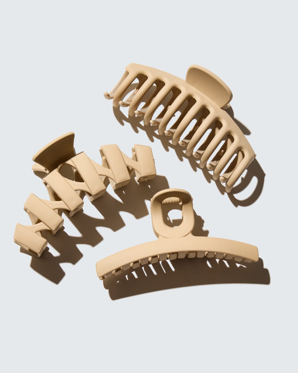 Medium Claw Hair Clips, 3-Pack | Beige | Für einfaches Stylen