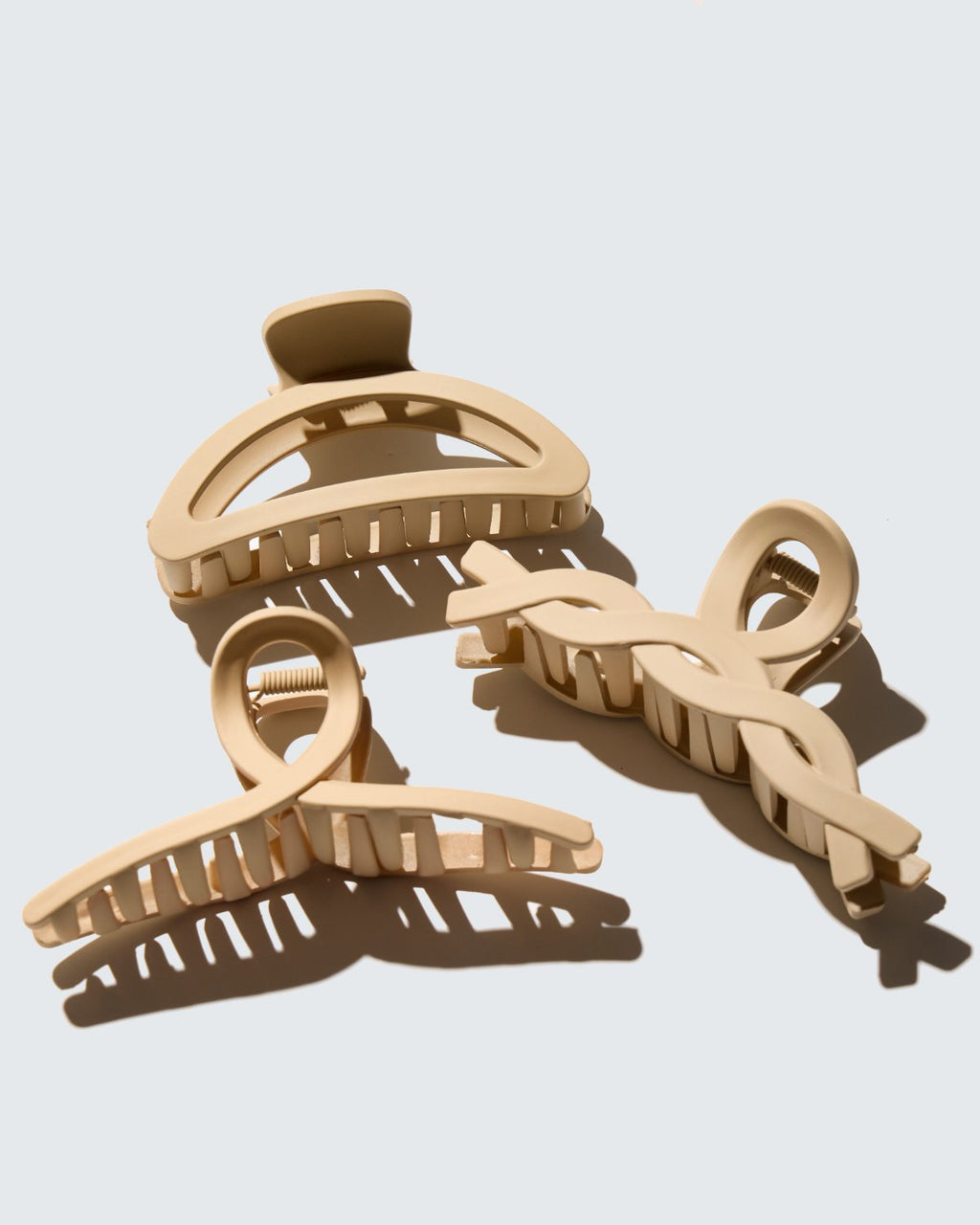 Medium Claw Hair Clips, 3-Pack | Beige | Für einfaches Stylen